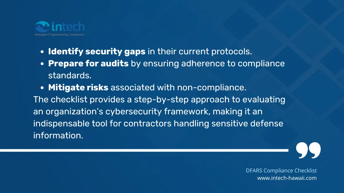 DFARS Compliance Checklist | Intech Hawaii
