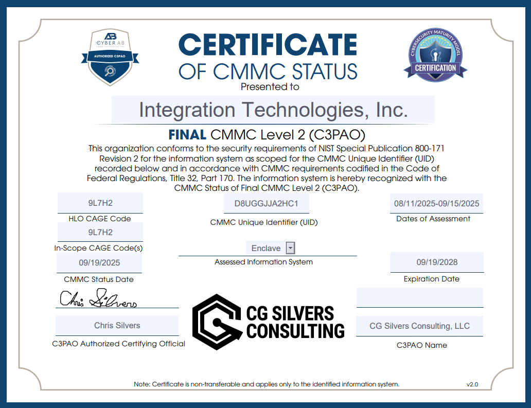 Intech Hawaii Achieves Cybersecurity Maturity Model Certification (CMMC ...